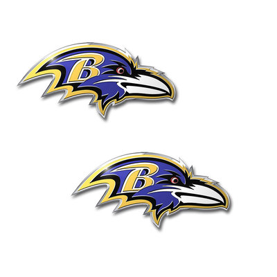 NFL 2pc Baltimore Ravens Auto Car Truck 3D Aluminum Color Emblem Decal ...