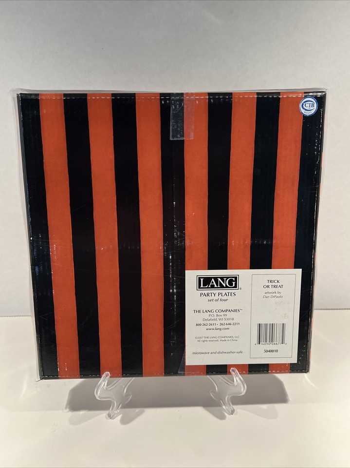 Lang Party Plates Set Of 4 Trick Or Treat art by Dan DiPaolo Halloween ...