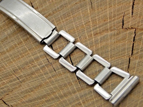 NOS Vintage Stainless Steel Watch Band Ratchet Deployment 15mm Unused ...