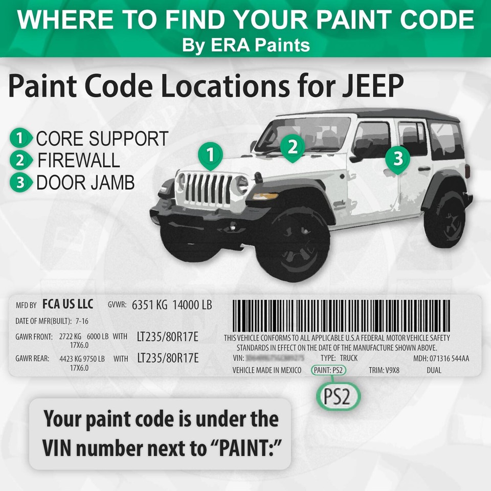 JEEP PAF/LAF/KTW - Light Gray Metallic OEM Match Touch Up Spray Paint ...