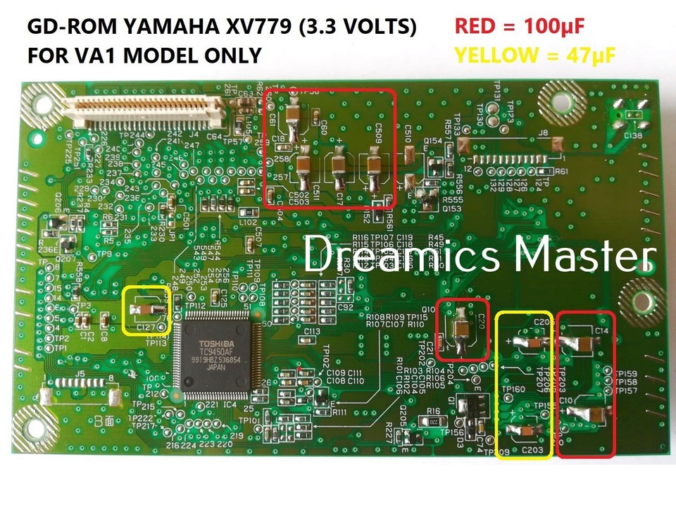 SEGA Dreamcast GD-ROM Ceramic Capacitor Kit | For Sega Dreamcast ...