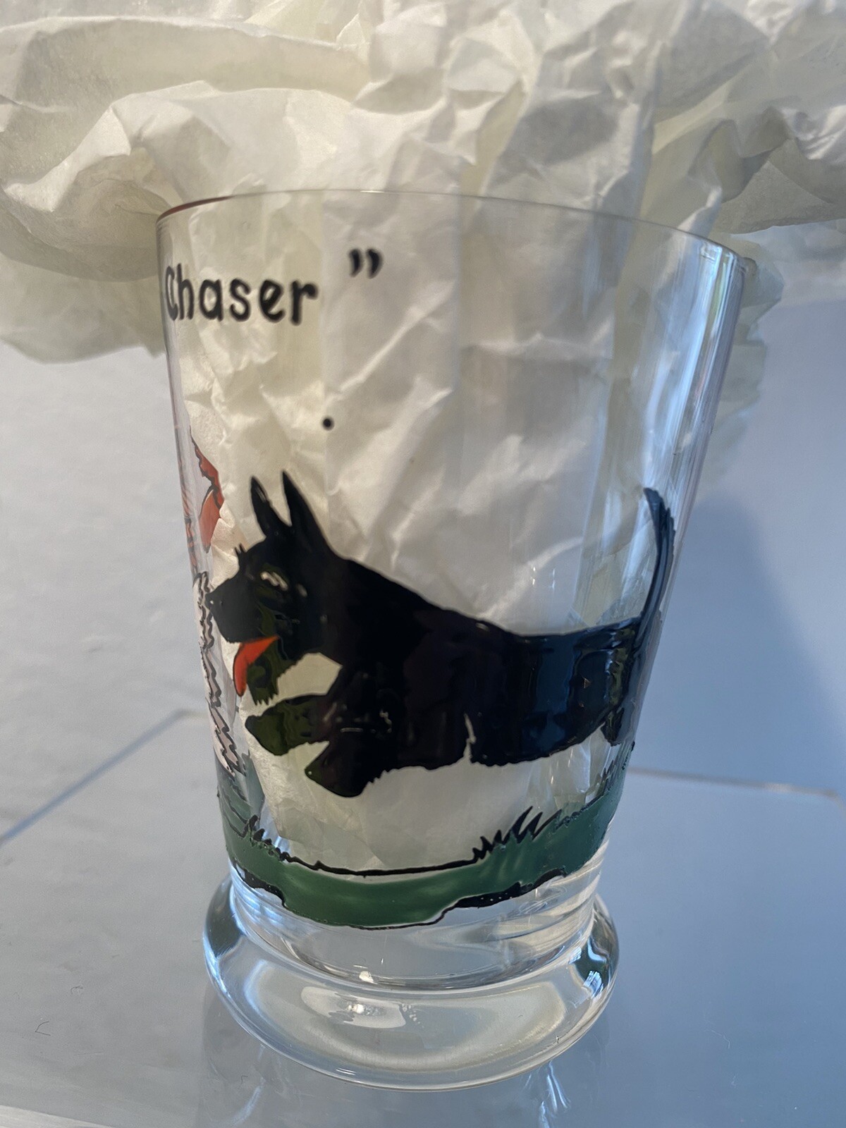 Vintage Hand Painted Chaser Glass 1930s 1940s Barware Scotty Dog ...
