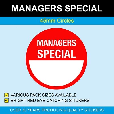 Managers Special - 45mm Stickers | eBay