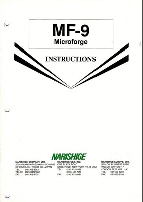 Narishige MF-9 Microscope Microforge Instructions on CD L0187 | eBay