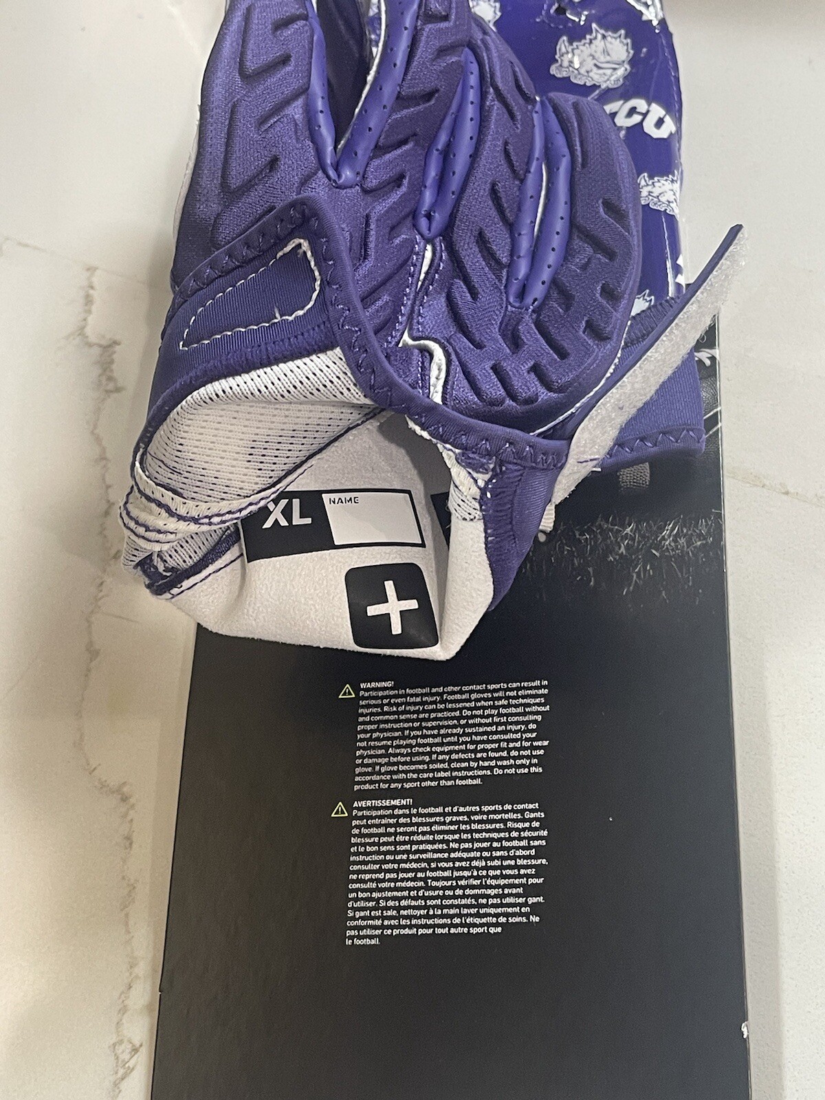 NIKE+SUPERBAD+TCU+HORNED+FROGS+TEAM+FOOTBALL+GLOVES+SIZE+XL+NCAAF ...