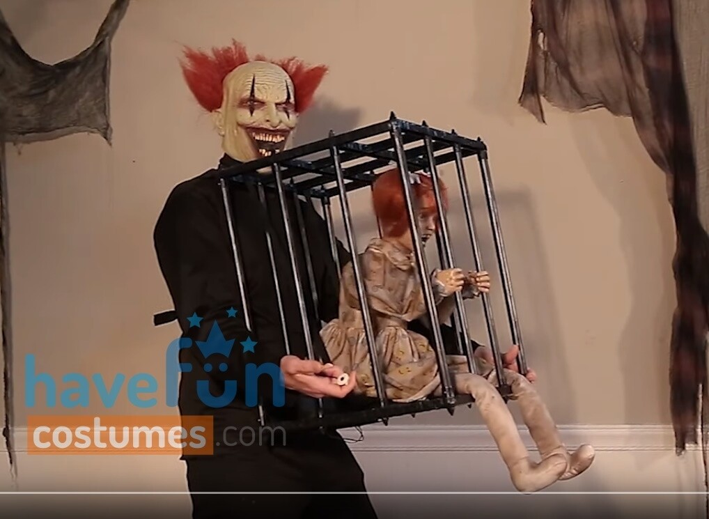 Caged Kid Girl Costume in Cage Walk Around Animated Prop Child ...