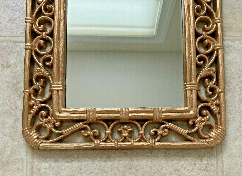 Vintage Homco Gold Scroll Ornate Wall Mirror 15”x17” 1982 | eBay