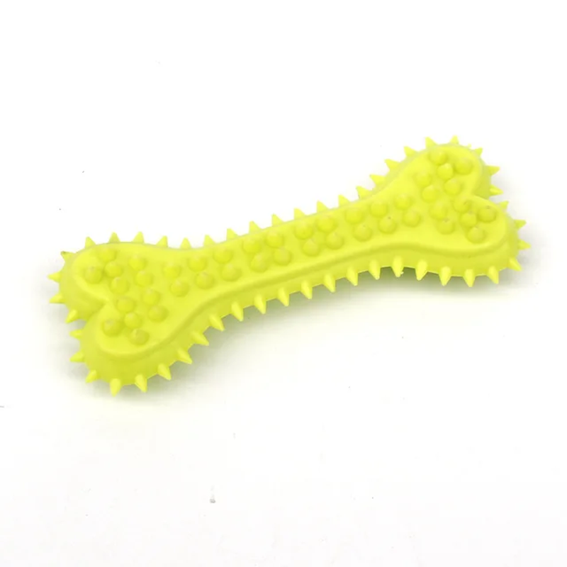 1PC Pet Chew Toy Soft Rubber Bite-Resistance Bone Shape Teeth Grinding ...