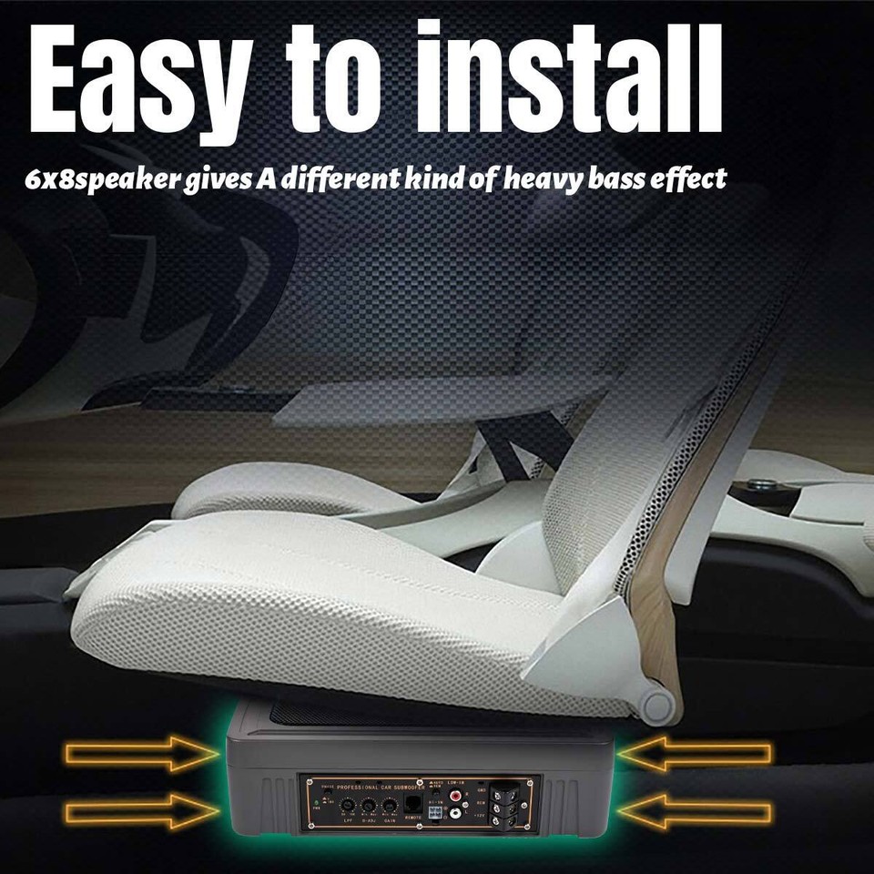 1200W Active Underseat Car Bass Box Audio Subwoofer Sub Speaker ...