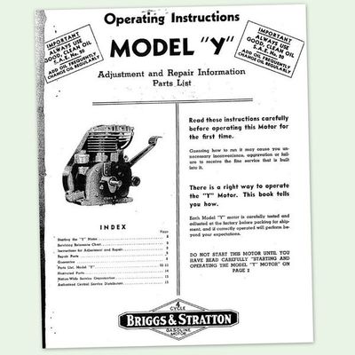 Manuals & Books - Briggs And Stratton Parts List Model
