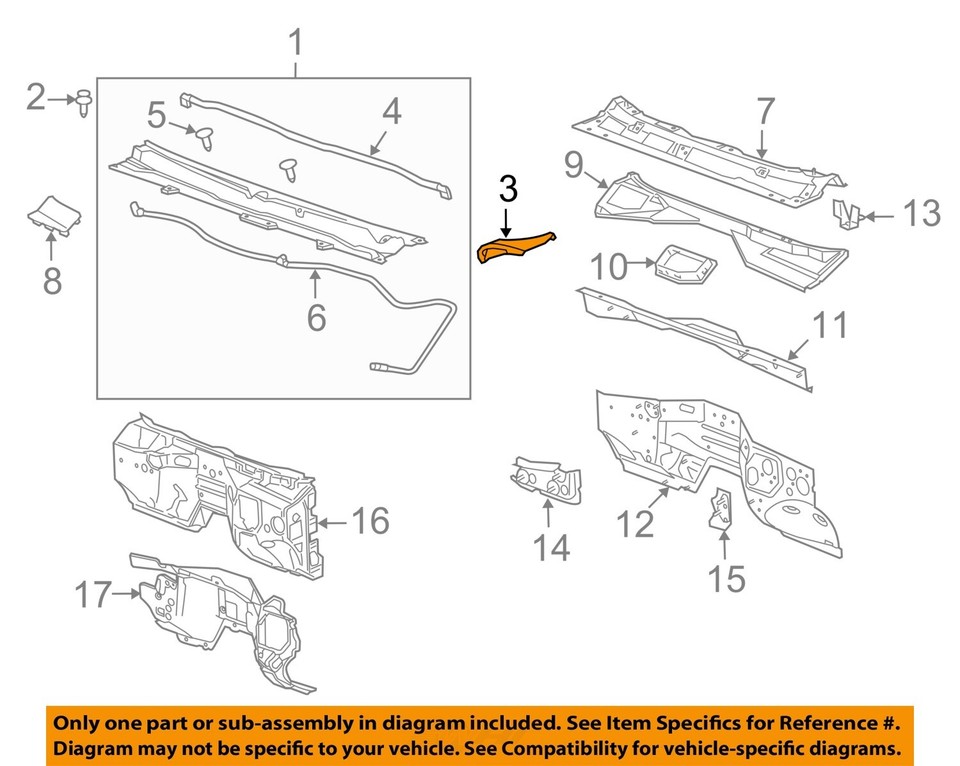 2014-2019 SILVERADO PASSENGER SIDE WINDSHIELD COWL VENT COVER NEW GM ...