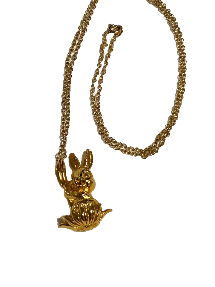 VTG HTF 1980 Franklin Mint THE EASTER BUNNY PENDENT 24 Karat Gold ...