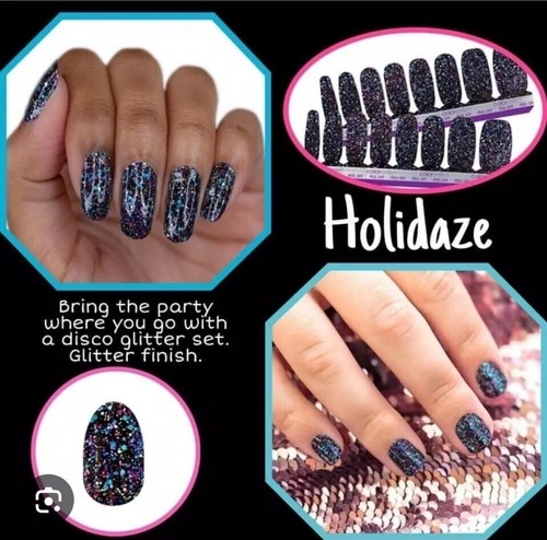 Color Street Holidaze Real Nail Polish Strips Disco Glitter Set | eBay