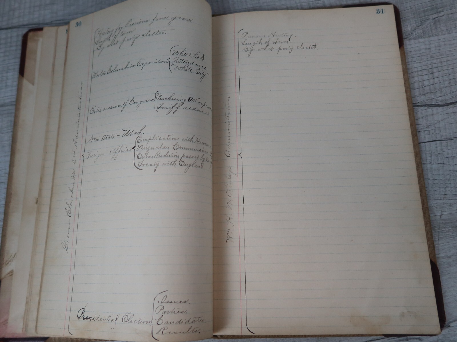 1890's 1900's school teachers notebook journal record book Blackmer ...