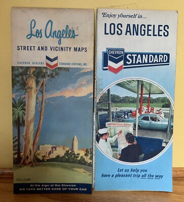 Vintage Los Angeles / Chevron Folding Maps | eBay