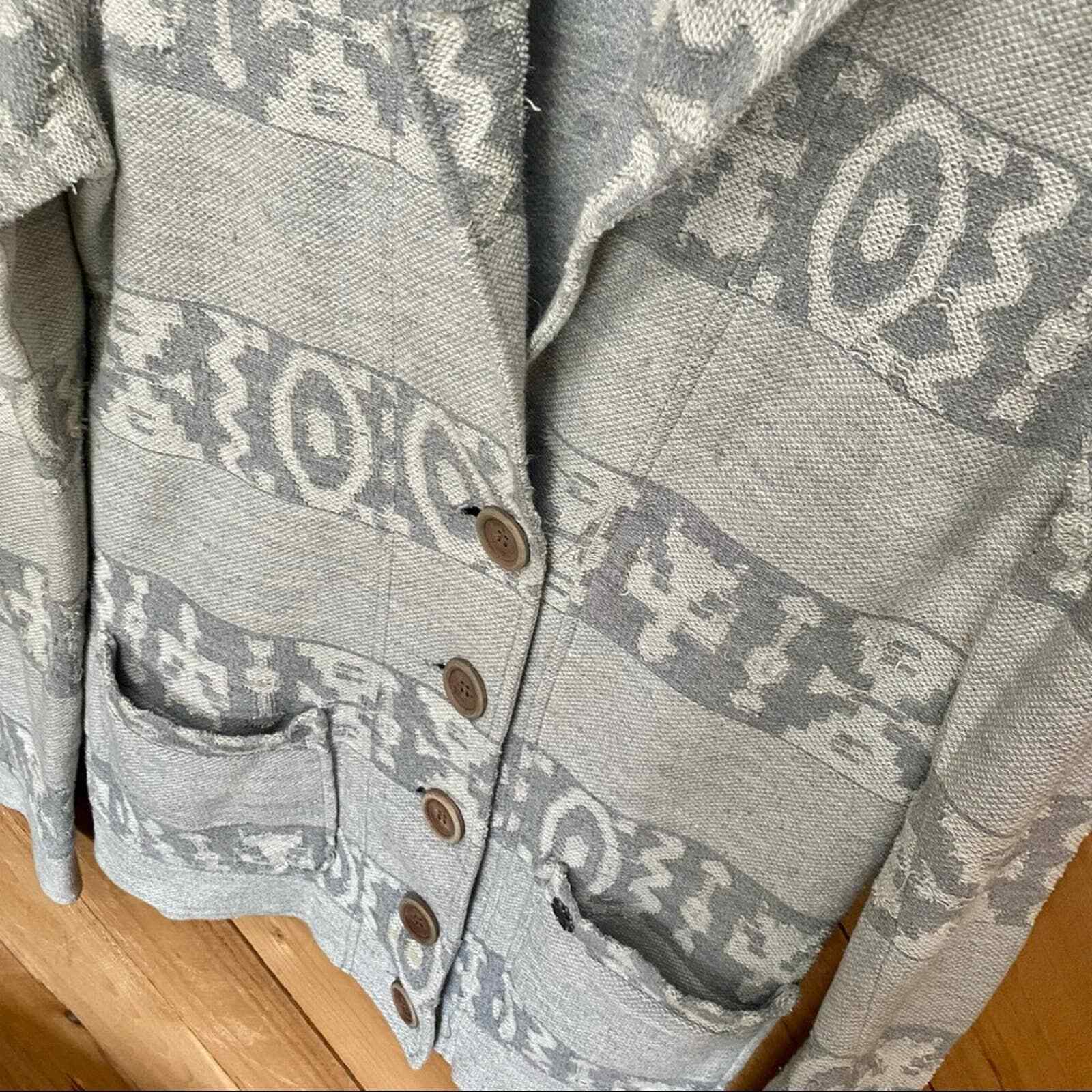 Obey Propaganda Gray Tribal Aztec Design Cardigan Siz… - Gem
