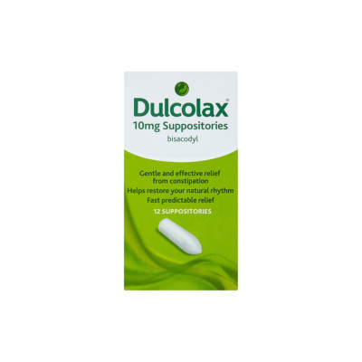 Dulcolax Twelve Plus 10mg 12 Suppositories - Constipation Relief - Free ...
