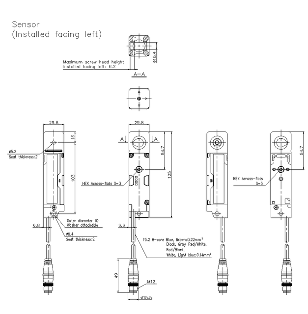 KEYENCE GS-51PC Power-to-release Standard type PNP M12 connector type ...