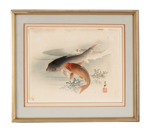 Rare Antique Japanese Woodblock Print Carp Early XX c. Signed | eBay