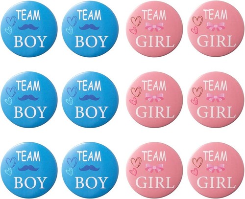 40Piece Gender Reveal Button Team Boy Girl Button Pins for Baby Shower ...