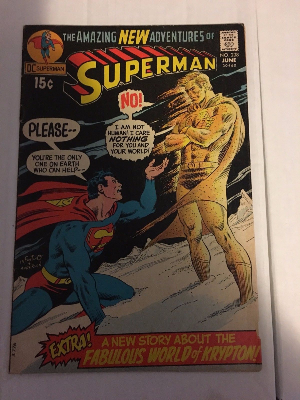 Superman #238 VG Condition 1971 DC Comic Book Fabulous World Of Krypton ...