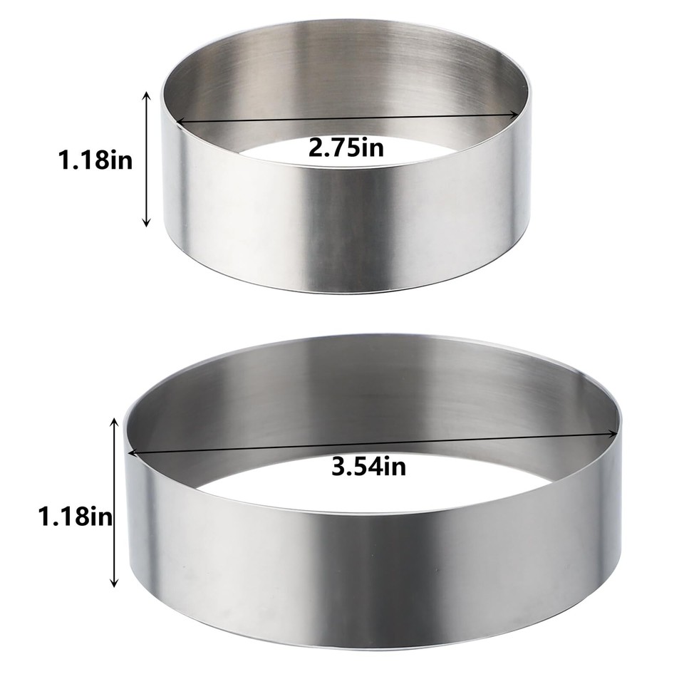 6 Pack Cake Rings for Baking Round Tart Ring Cookie Biscuit Cutter ...