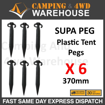 Tent Pegs 370mm x 6 Heavy Duty Sand Soft Soil by Supa Peg | eBay Australia