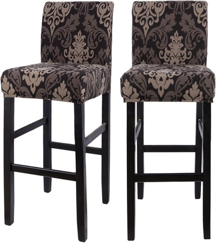 Set of 2 Stretch Slipcovers Chair Cover for Counter Height Side Chairs ...