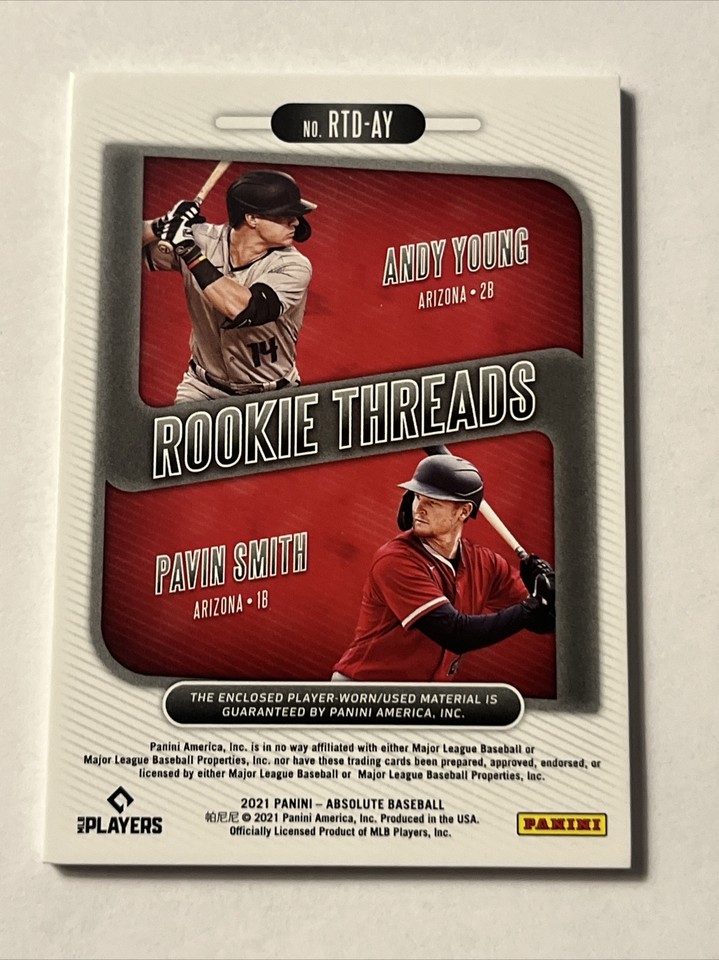 2021 Panini Absolute - Rookie Threads Duals #RTD-AY Andy Young Pavin ...