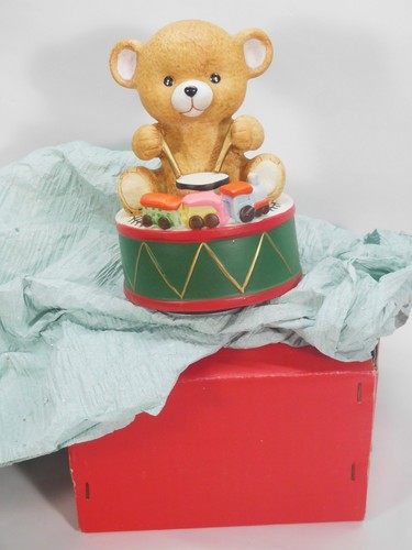 Mann Teddy Bear Revolving Christmas Music Box Drums Train Joy to the ...