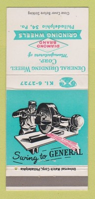 Matchbook Cover - General Grinding Wheel Diamond Brand Philadelphia PA ...
