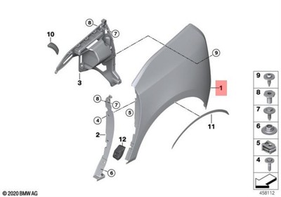 Genuine BMW I I3 I01 i3 120Ah Rex 60Ah 94Ah Right Rear Side Panel ...