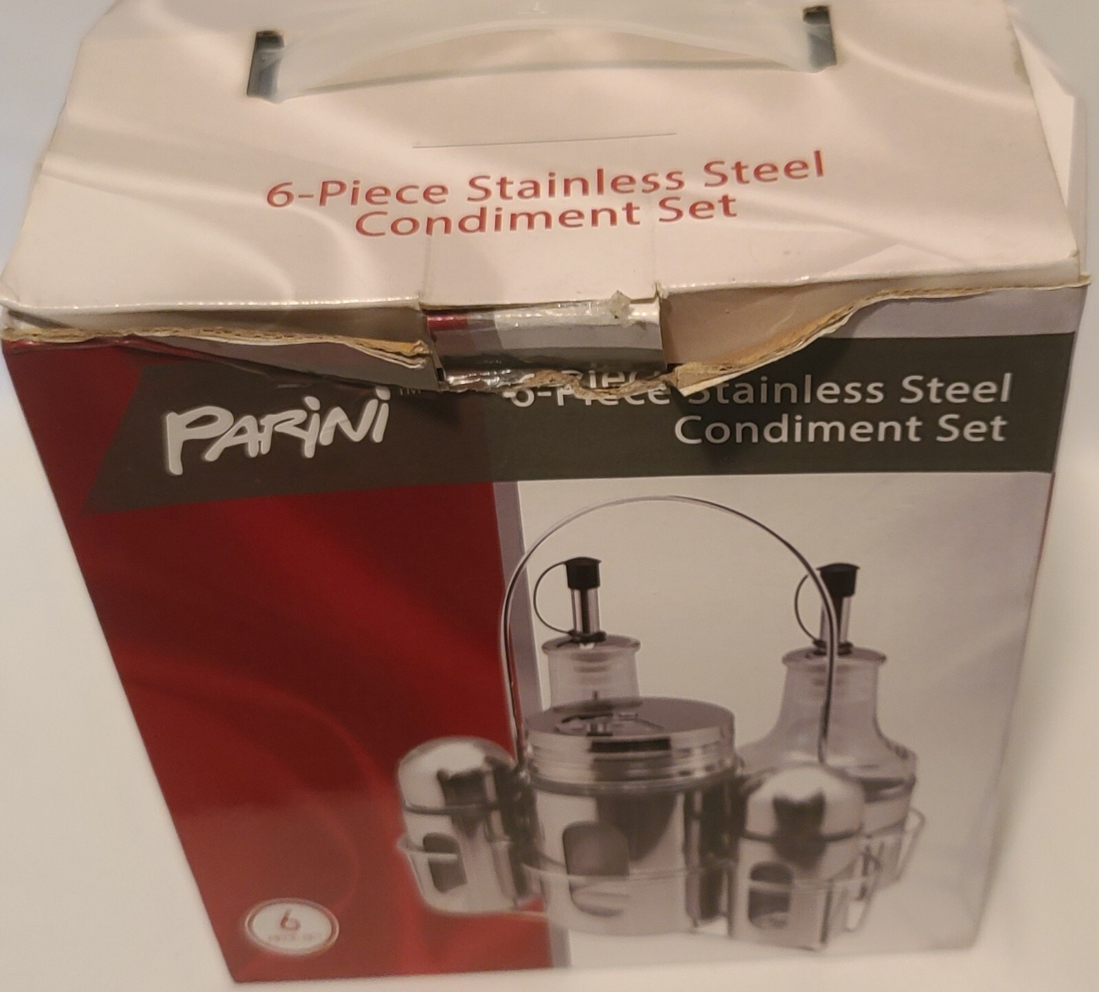 PARINI ~ 6 Piece Stainless Steel Condiment Set ~ NEW In Original ...