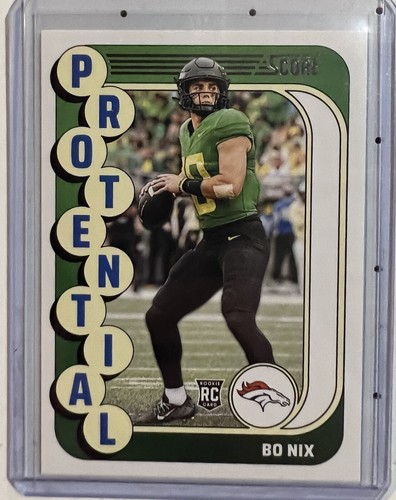 2024 NFL Score Football Protential Bo Nix #11 RC Rookie Card Denver ...
