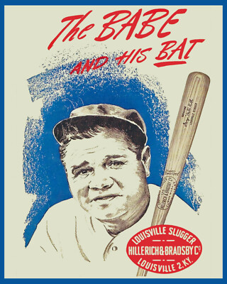 Babe Ruth & His Bat Wall Art - 8x10 Color Photo | eBay