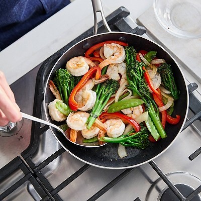 Blue Diamond 11" Stainless Steel Clad Pro Open Frypan Metallic Silver ...