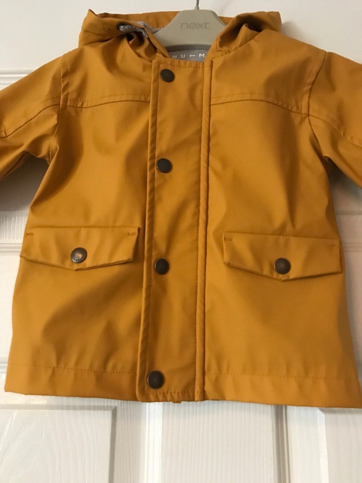 Boys Mustard Yellow Colour Rubber Hooded Coat Age 6-9 Months From ...