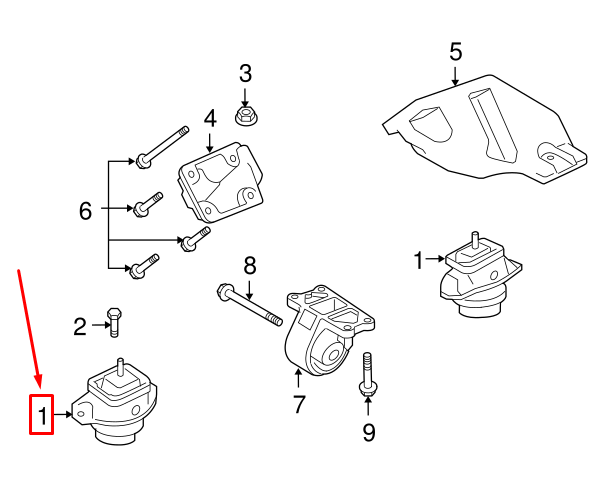 Land Rover Range Sport 06-13 V8 Front Support Engine Mounting Genuine ...
