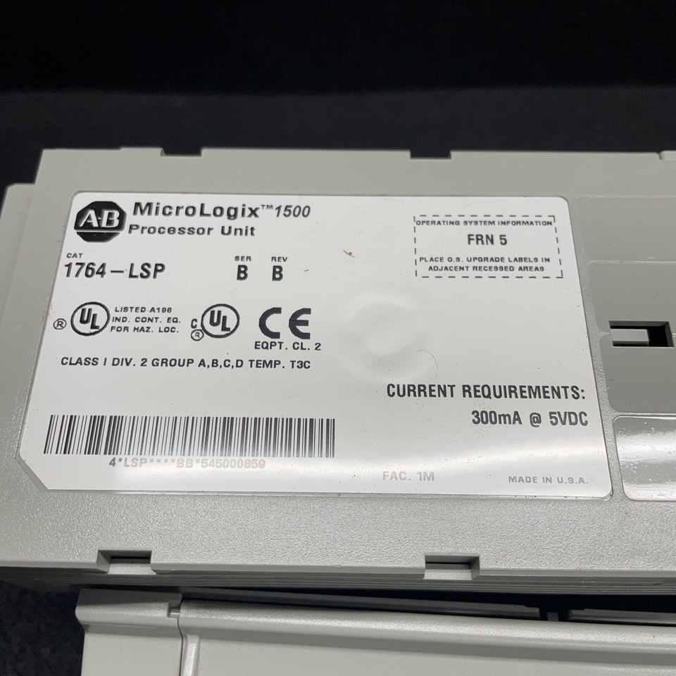 Allen Bradley MicroLogix 1500 1764-24BWA ser A rev A w/ 1764-LSP ...