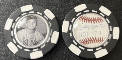 MICKEY MANTLE HOF - BASEBALL NEW YORK YANKEES - *SIGNED* POKER CHIP ...