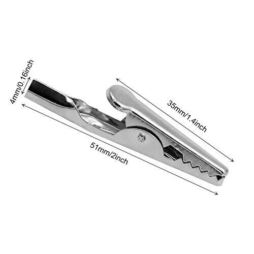 100 Pcs Metal Alligator Clips 2 Inch 51mm Electrical Steel Crocodile ...