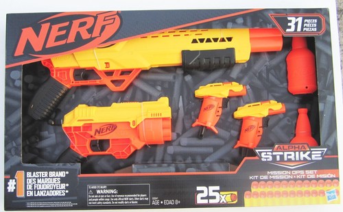 Nerf Alpha Strike 4-Gun 31-pc Set Rifle Foam Dart Blasters Toy Pistols ...