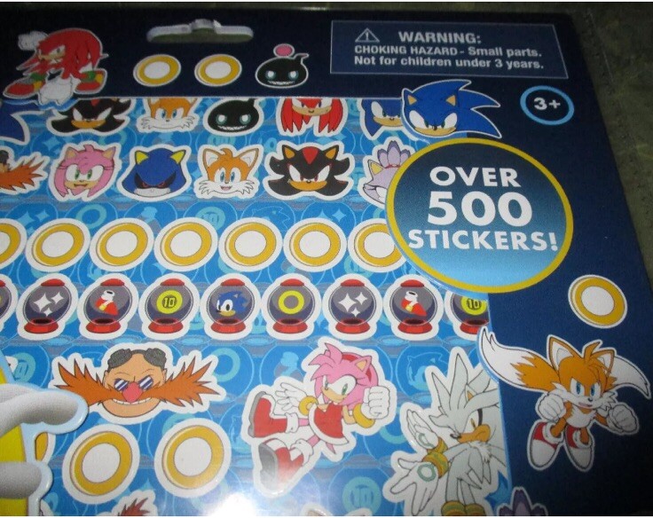 Sonic The Hedgehog Stickers 6 Sheets Book Innovative Designs SEGA ...