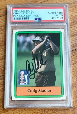 CRAIG STADLER SIGNED WALRUS SIGNED PGA TOUR ROOKIE CARD PSA/DNA RACC ...