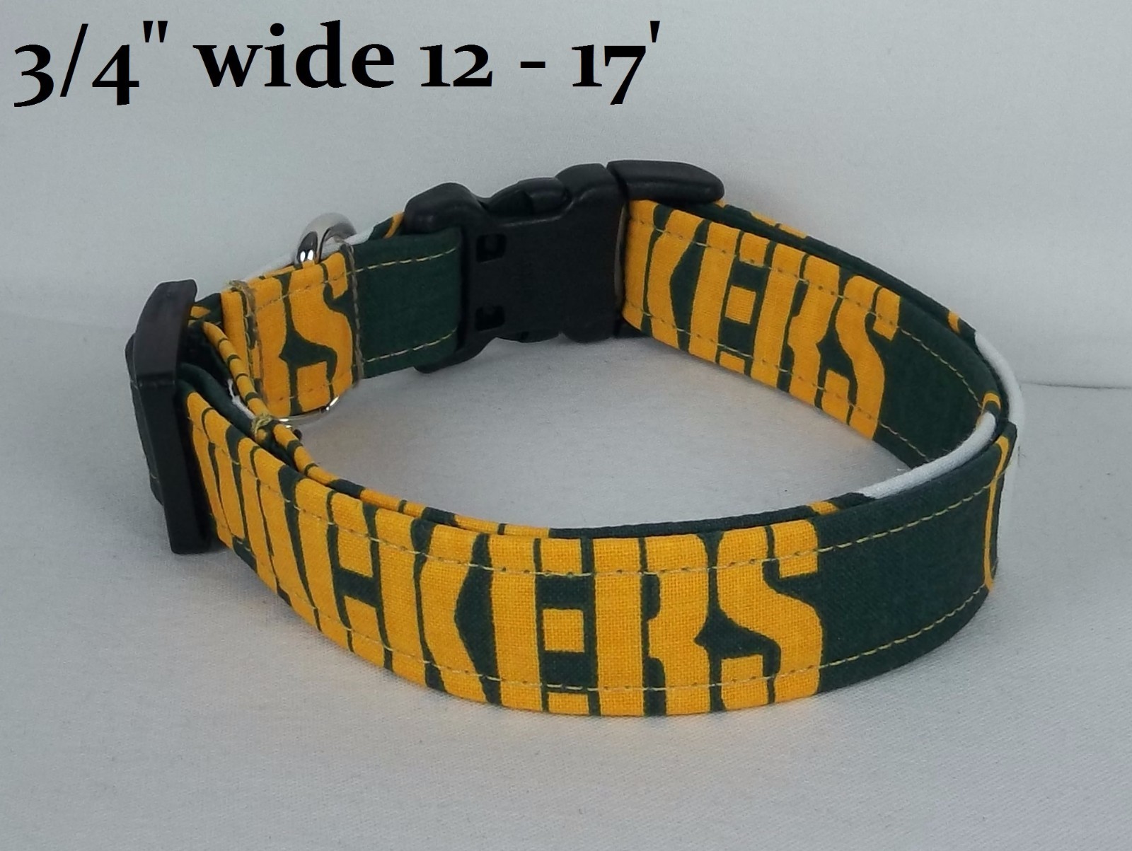 Green Bay Packers NFL Terri's Dog Collar custom made adjustable fabric ...