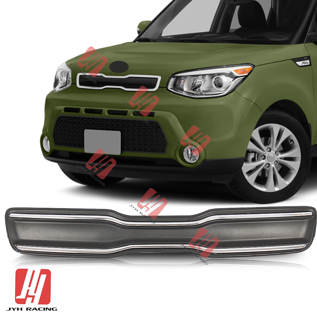 Fits Kia Soul 2014-2019 Front Upper Grille Grill Black W/Chrome Trim ...