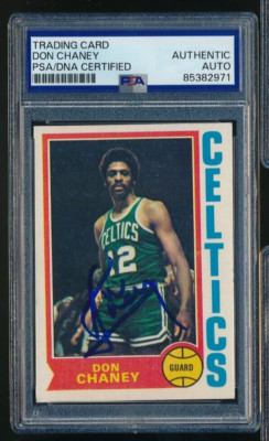 1974-75 Topps #133 Don Chaney signed auto autograph crisp blue sharpie ...