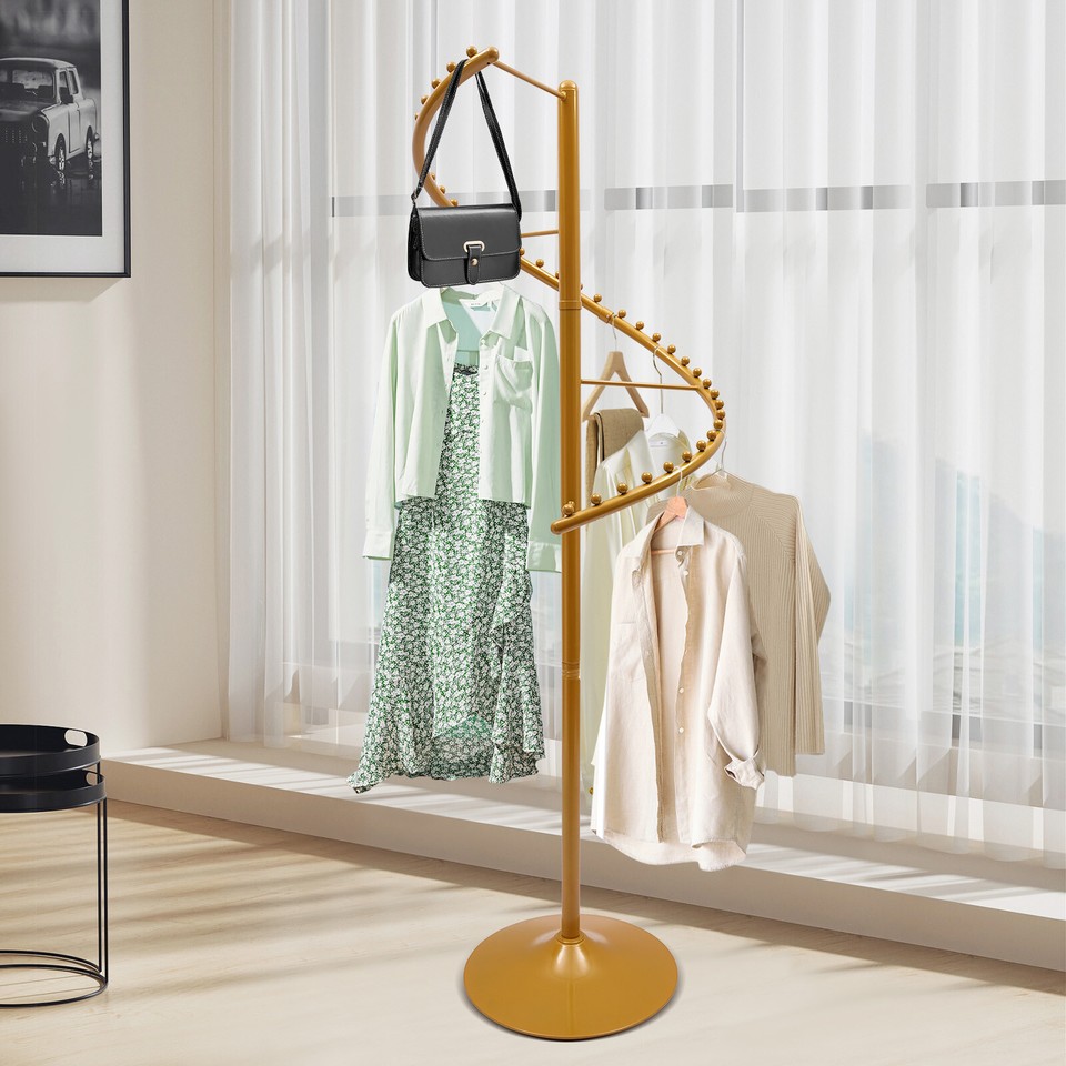 Modern Spiral Rotating Clothing Rack, Free Standing Heavy Duty Garment ...