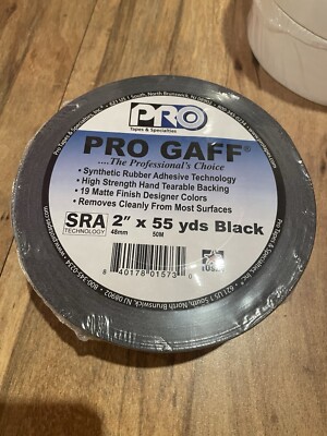 Pro Gaff Black Gaffers Tape 2” x 55 yards Roll Brand New | eBay