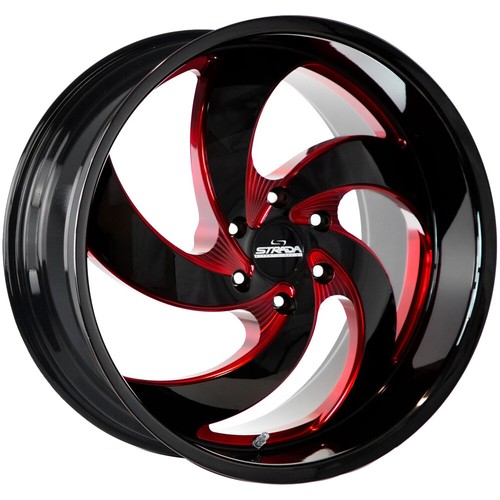 Strada C05 Retro 5 22x9 5x4.5" +35mm Black/Red Wheel Rim 22" Inch ...